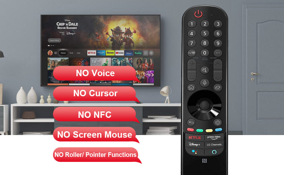 YOSUN AN-MR21GA Replaced Remote Control for LG Smart TV (With Black ...