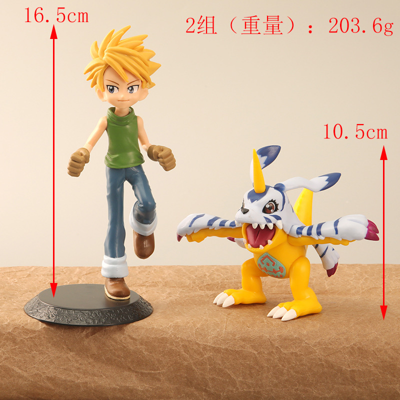 2Pcs/Set Anime Digimon Adventure Figure Yagami Taich Agumon Ishida ...