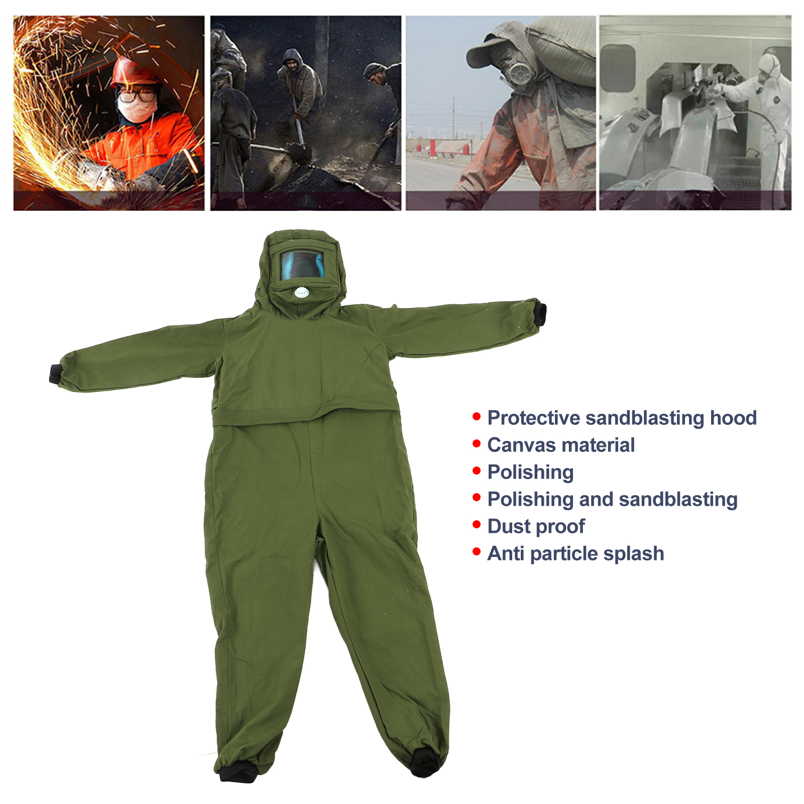 Alwaysonline Sand Blasting Suit Protective Hood Prevent Dust Splash ...
