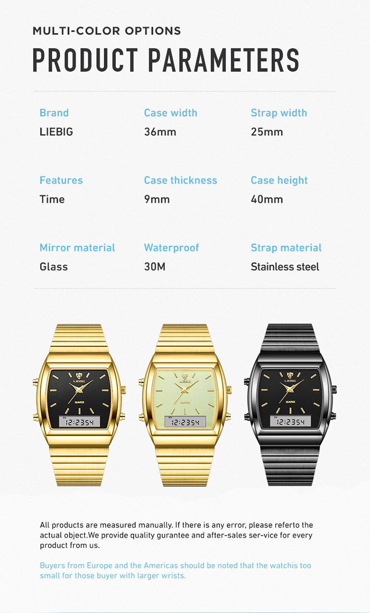 LIEBIG Jam Tangan Lelaki Fashion Quartz Watch Waterproof Digital Watch ...