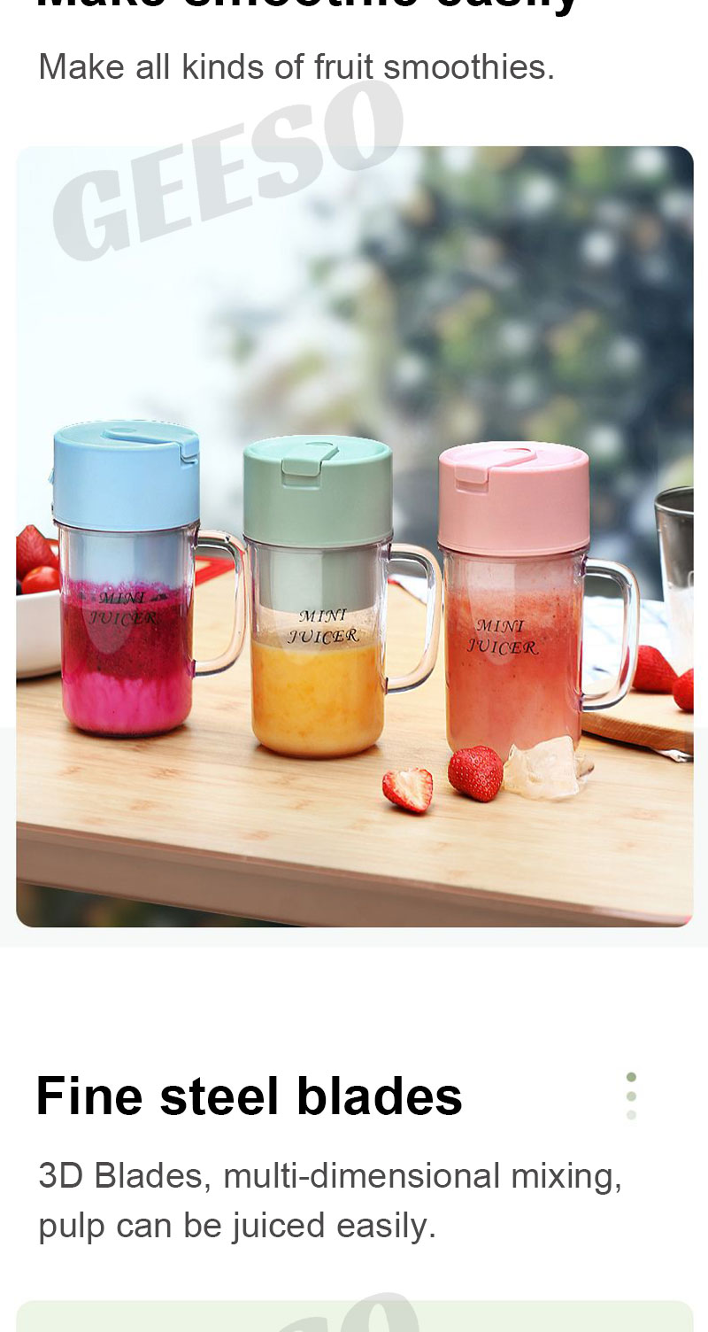 GEESO Juicer Blender Juice Juicer Cup With Straw Portable Juice Blender ...