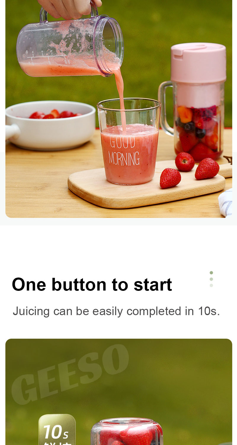 GEESO Juicer Blender Juice Juicer Cup With Straw Portable Juice Blender ...