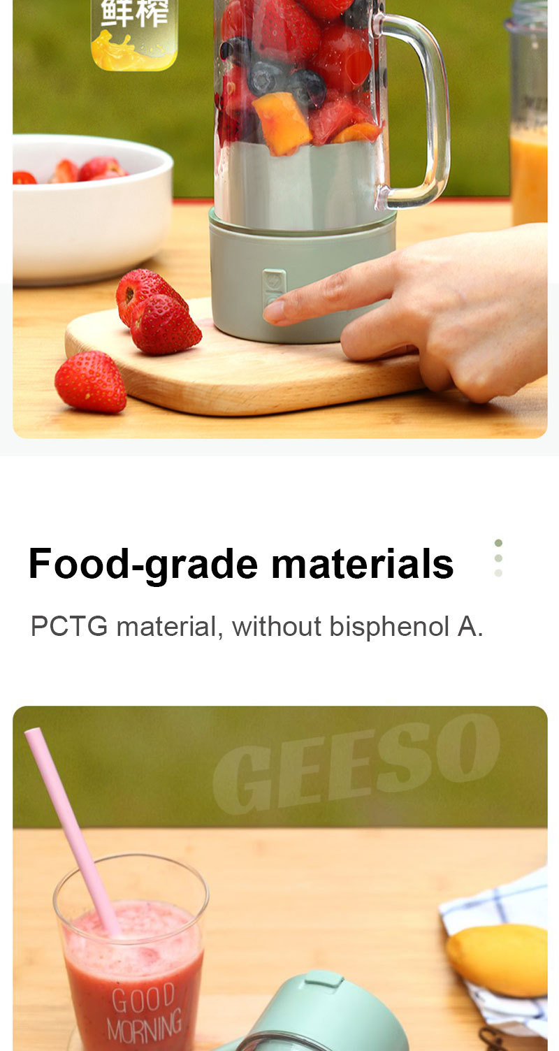 GEESO Juicer Blender Juice Juicer Cup With Straw Portable Juice Blender ...