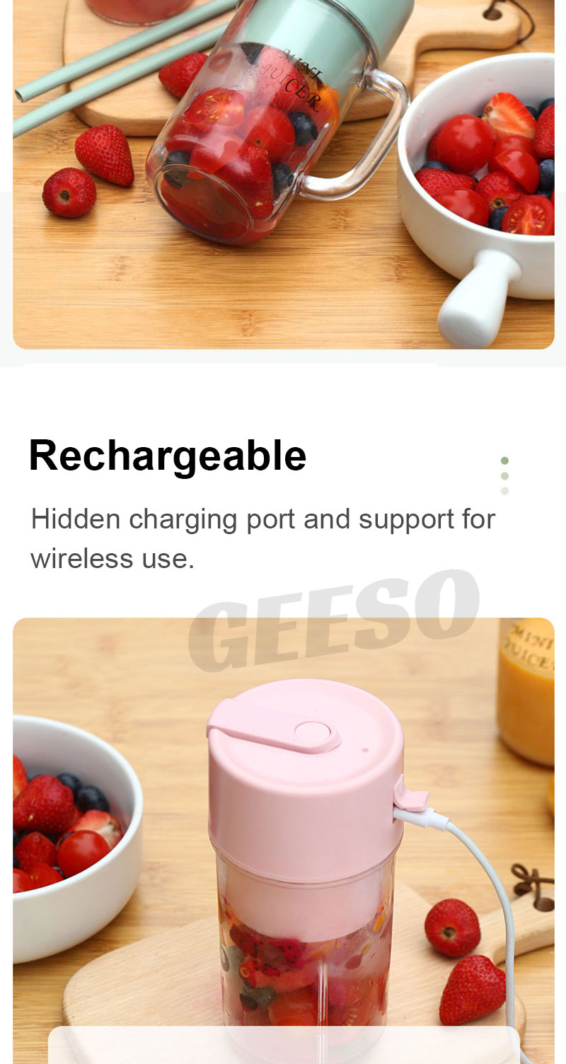 GEESO Juicer Blender Juice Juicer Cup With Straw Portable Juice Blender ...