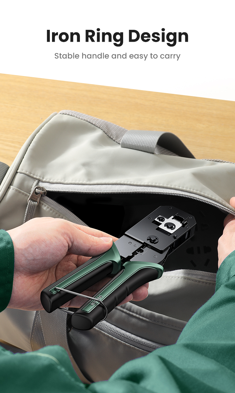 UGREEN 3 in 1 Multifunctional Crimping Cutting Stripping Network Cable Pliers For Cat 6 6A 7 8 ...