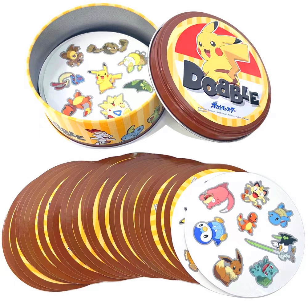 Spot It! 55pcs Dobble Card Game Pokemon ONE PIECE Demon Slayer board ...