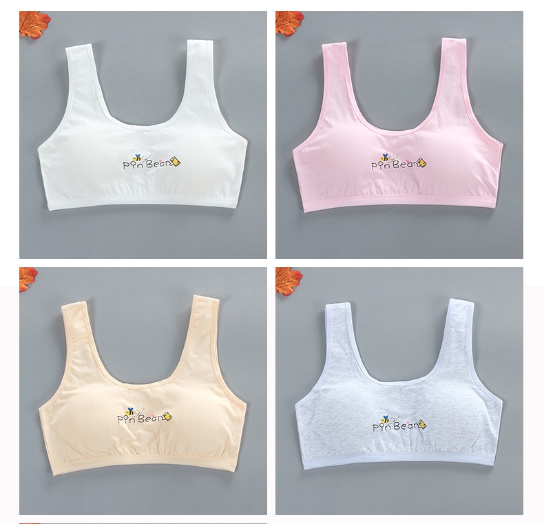 MOMO 10-16 Y Soft Baby Bra Kids Training Bra Girls Sport Bra Double ...