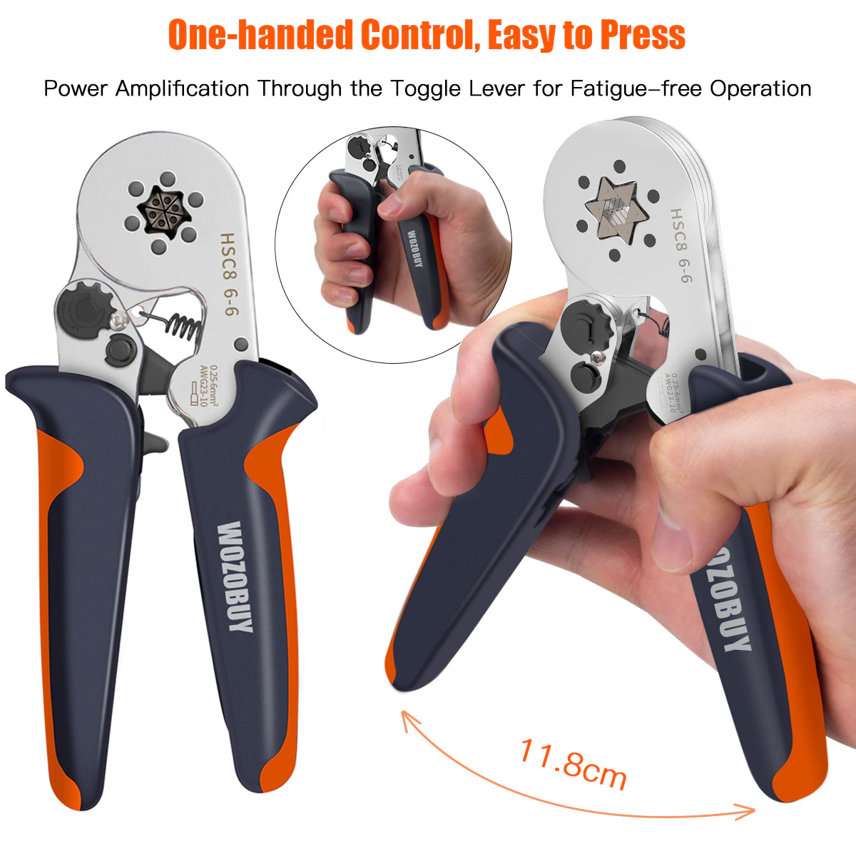 Ferrule Crimping Tool Kit, WOZOBUY HSC8 6-6A/6-4A Self-adjustable ...