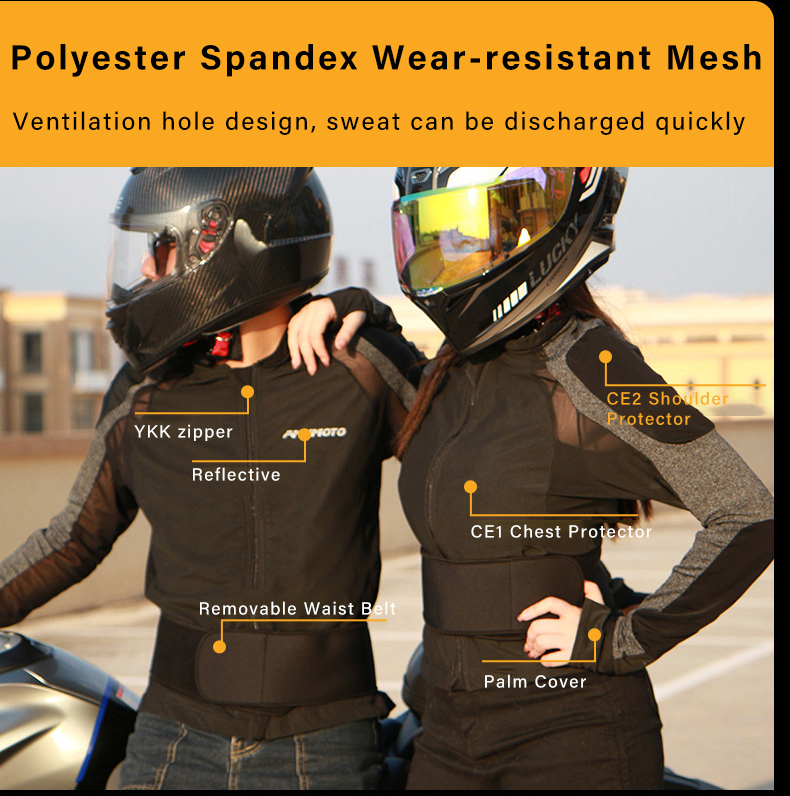 AMU Motorcycle Armor Shirt-Men Womens Mesh Motorbike Shirt-Motocross ...