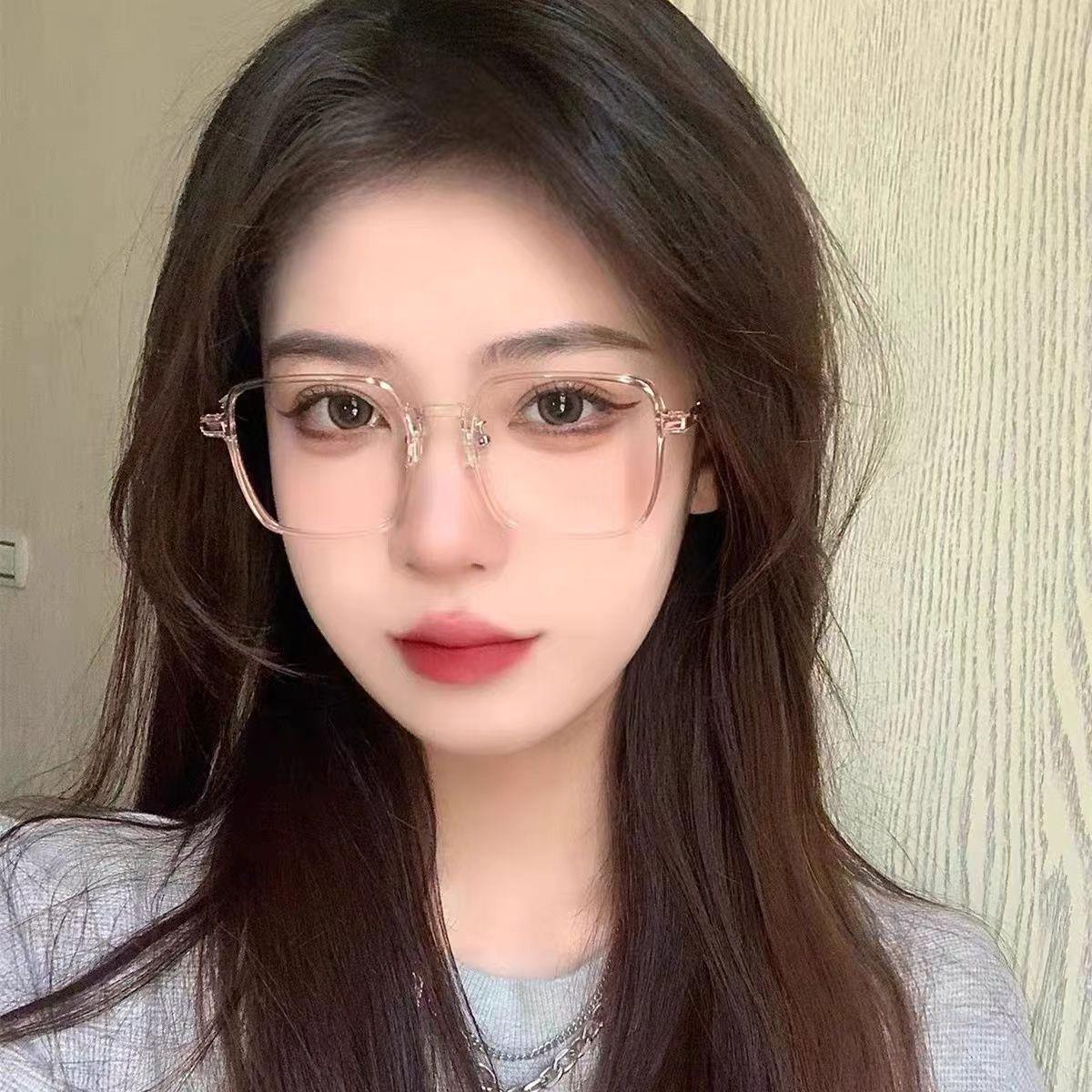 Korean Fashion Ladies Glasses Square Glasses Anti Blue Light Glasses ...