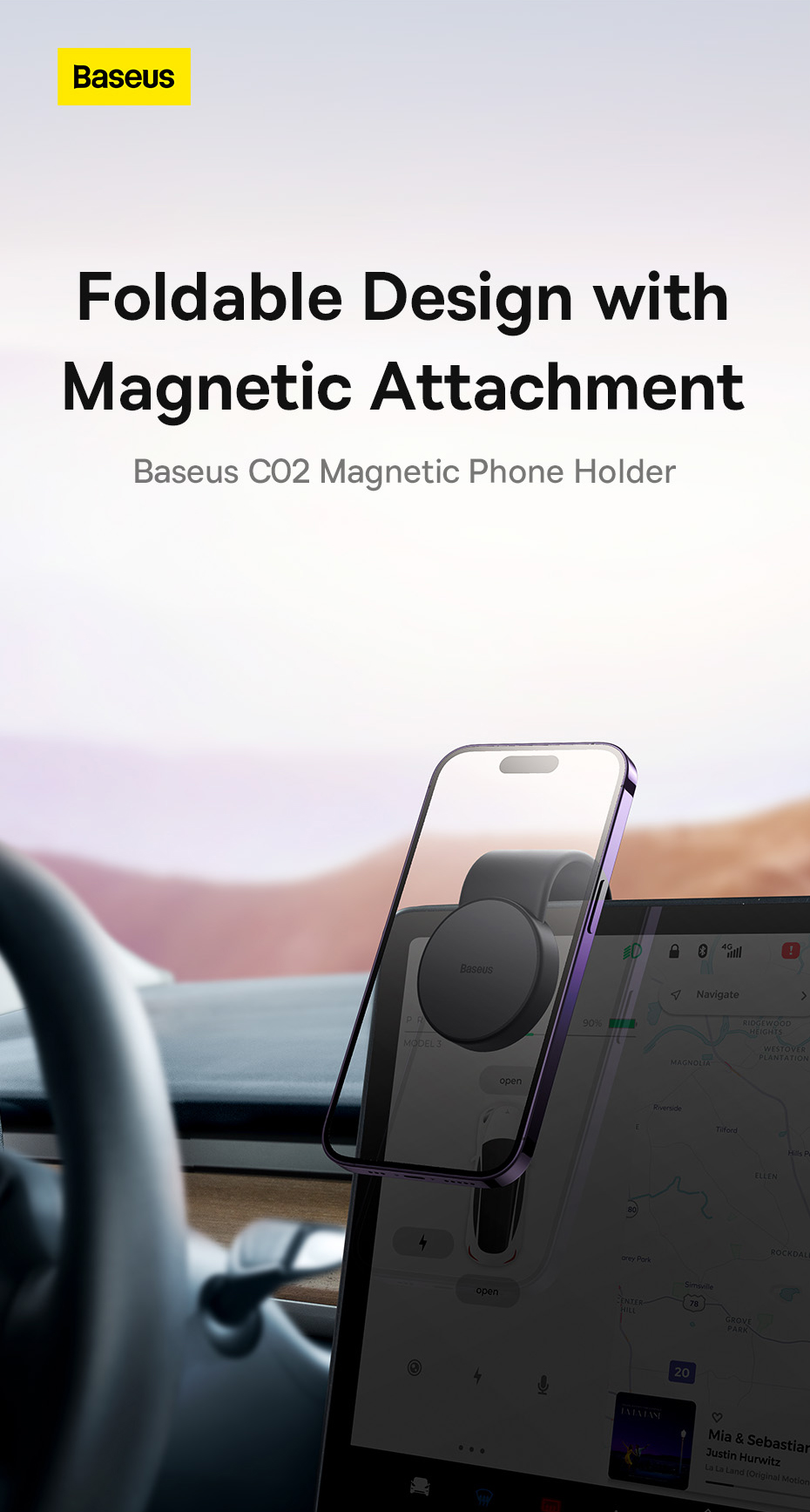 Baseus C02 Magnetic Car Phone Holder Easy Paste With Universal ...