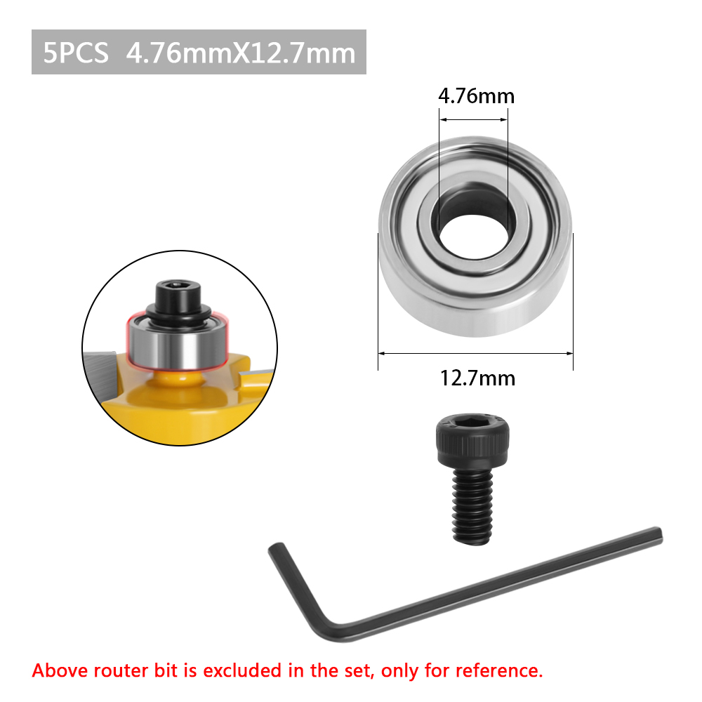 LAVIE Durable Steel Bearings Accessories Kit Fits for Router bits Heads ...