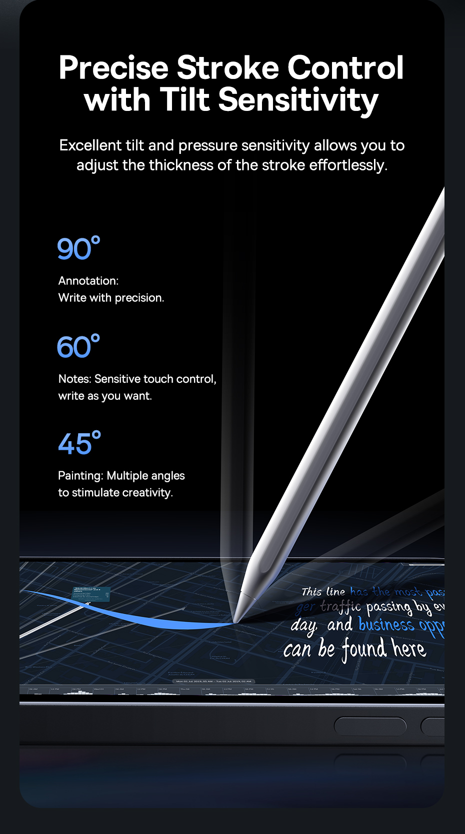 Baseus Wireless Charging Stylus Gen3 with Remote Page-Flipping Palm ...