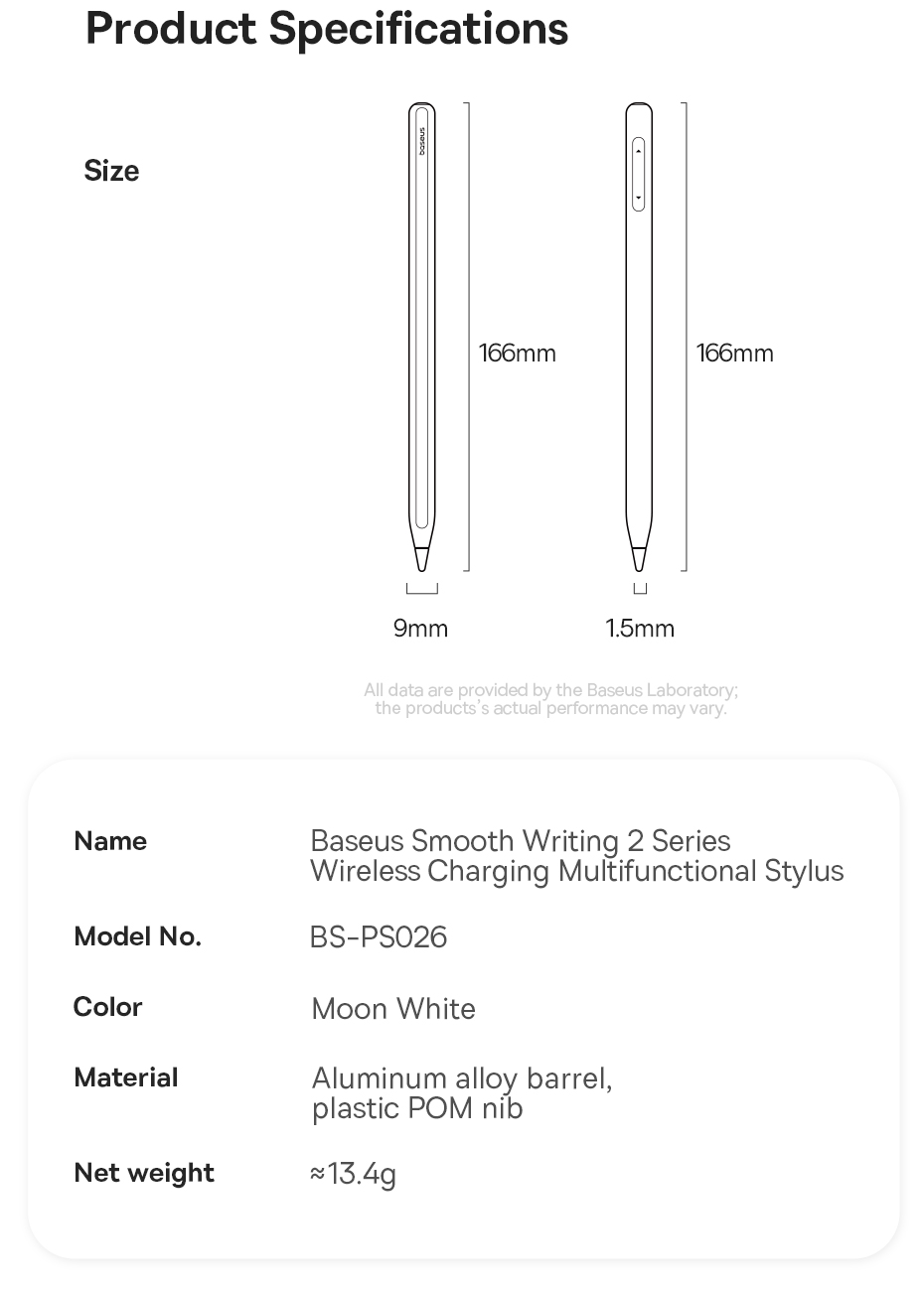 Baseus Wireless Charging Stylus Gen3 with Remote Page-Flipping Palm ...