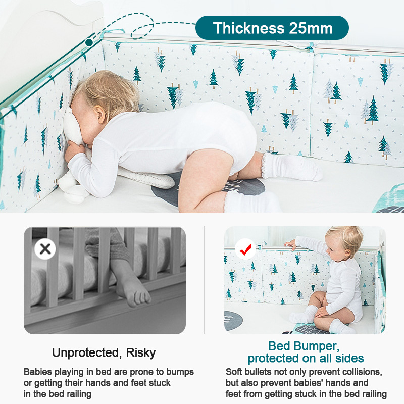 【ship from MY】Baby Crib Bumper 120cm/130cm Baby Bed Bumper Infant ...