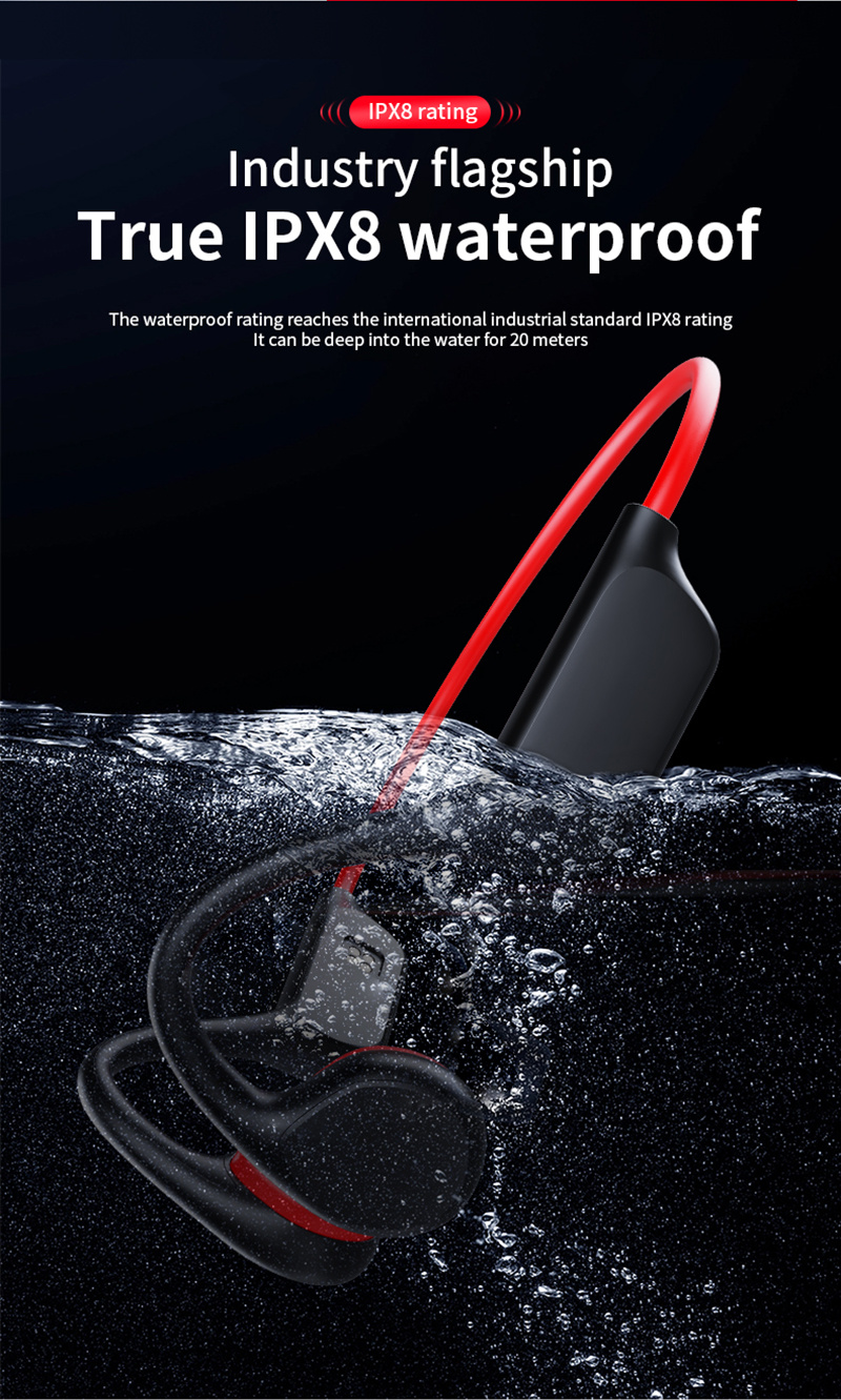 SPRISE X7 Bone Conduction Swimming Bluetooth Headphones With MP3 ...