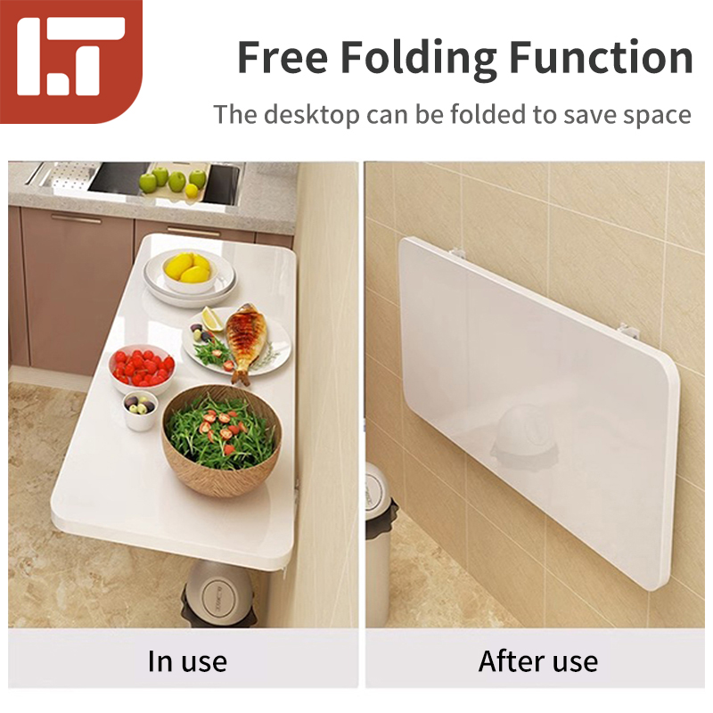 Foldable Table Wall Table Meja Lipat Meja Belajar Floating wall shelf ...