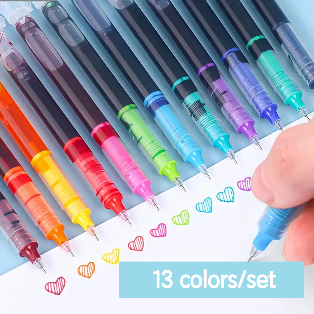 13colors Rainbow Straight Liquid Ballpoint Pens, for students Bible ...