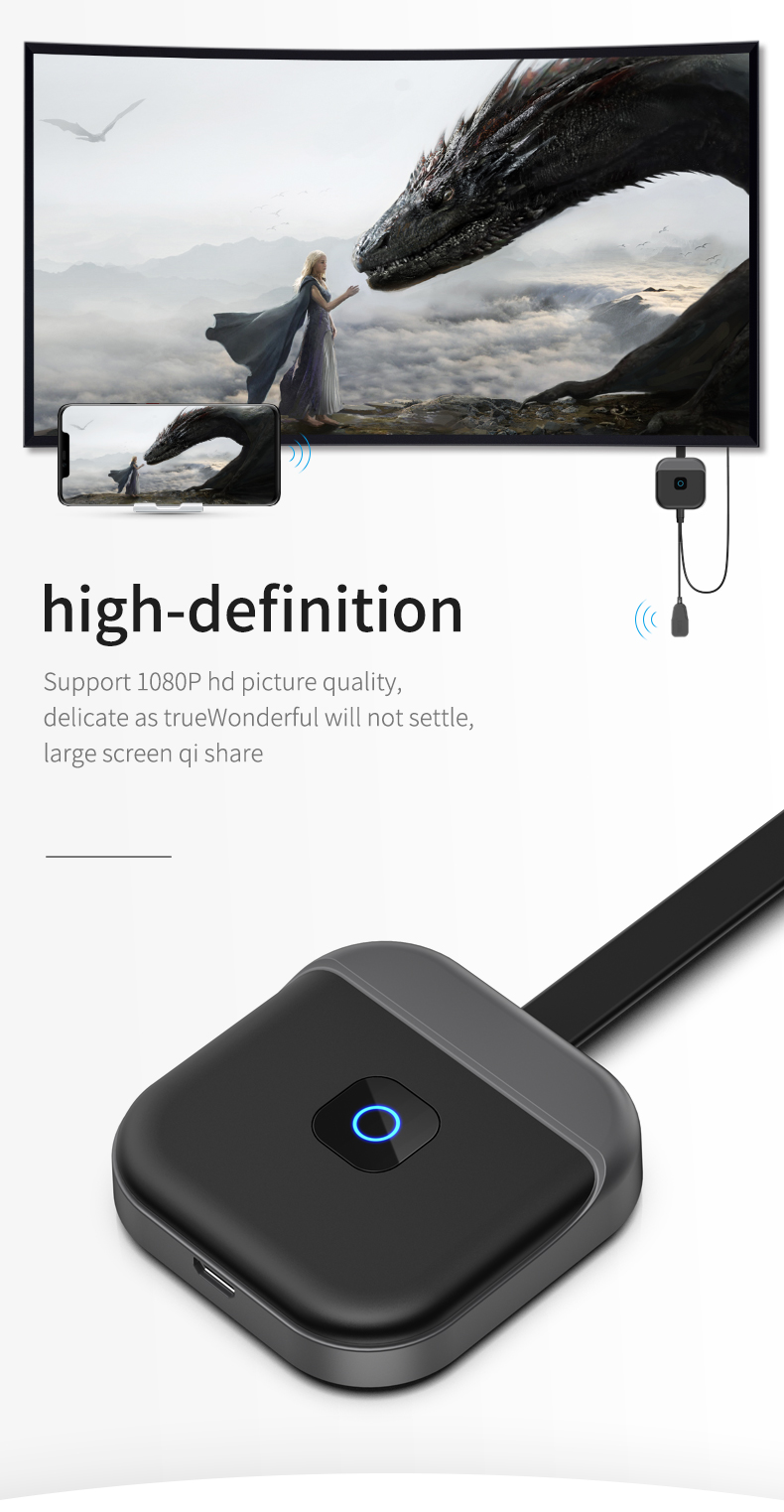 Wireless HDMI-Compatible Video Receiver Screen Mirroring 2.4G 5G 1080 ...