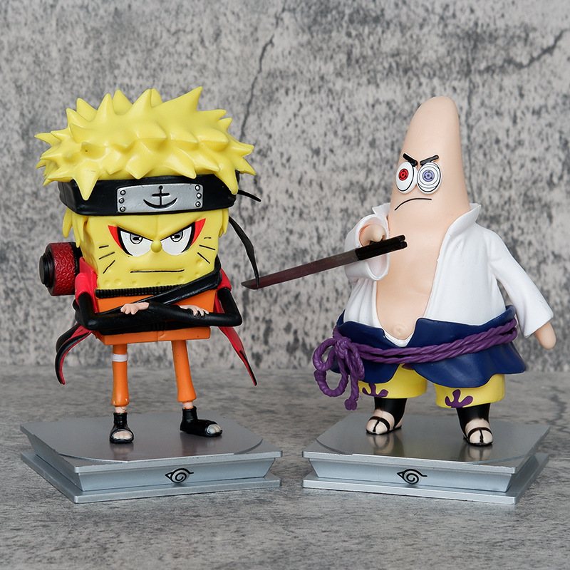 14cm Anime Naruto Figure SpongeBob SquarePants Cosplay Uzumaki Naruto ...