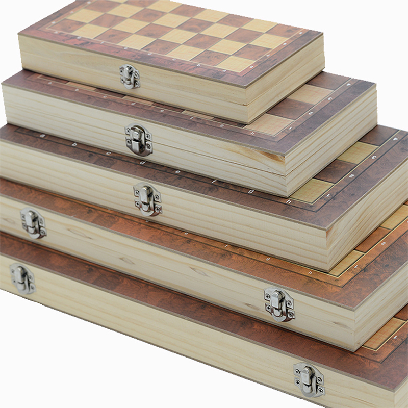 【Ship in 24h】3 IN1 Wooden Chess Board Set 2 Style Folding International ...