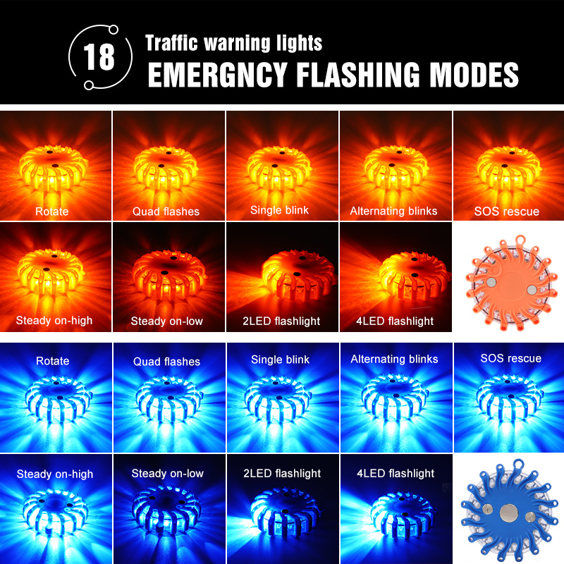 LED Emergency Light Car Safety Flare Light Rechargeable Strobe Beacon ...