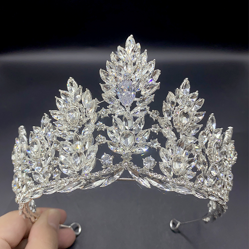 Luxury Crystal Gold Color Big Crown Tiara Queen Women Beauty pageant ...