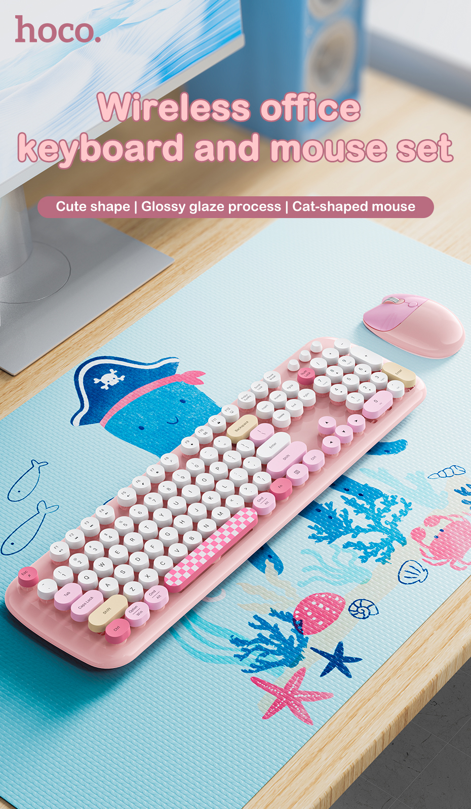 HOCO BGG Bluetooth Wireless Office Keyboard And Mouse Set Combo For ...