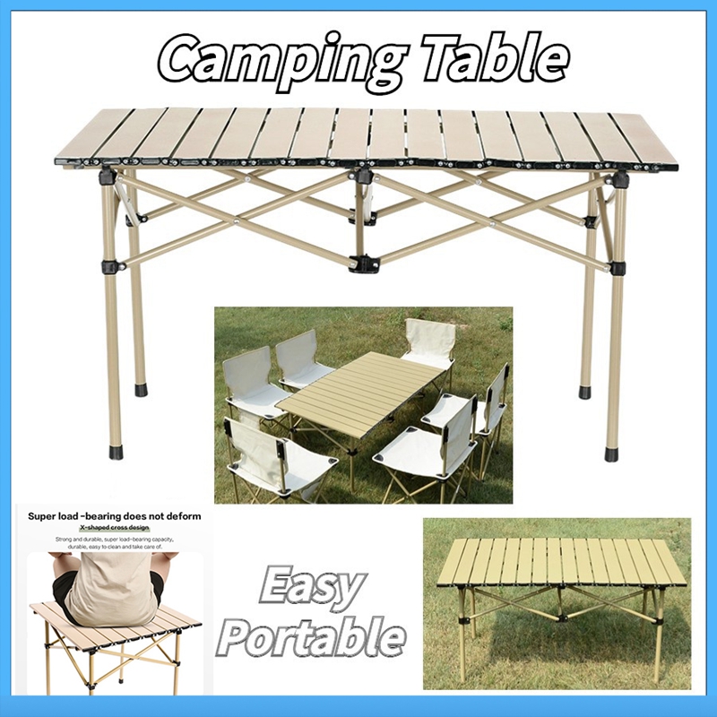 【Fast delivery】Foldable Camping Table Portable Folding Meja Outdoor ...