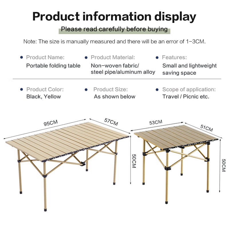 【Fast delivery】Foldable Camping Table Portable Folding Meja Outdoor ...