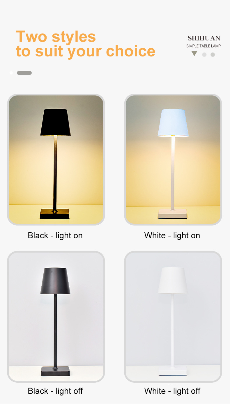Modern LED Cordless Table Lamp Rechargeable Desk Lamp Lampu Meja Lampu ...