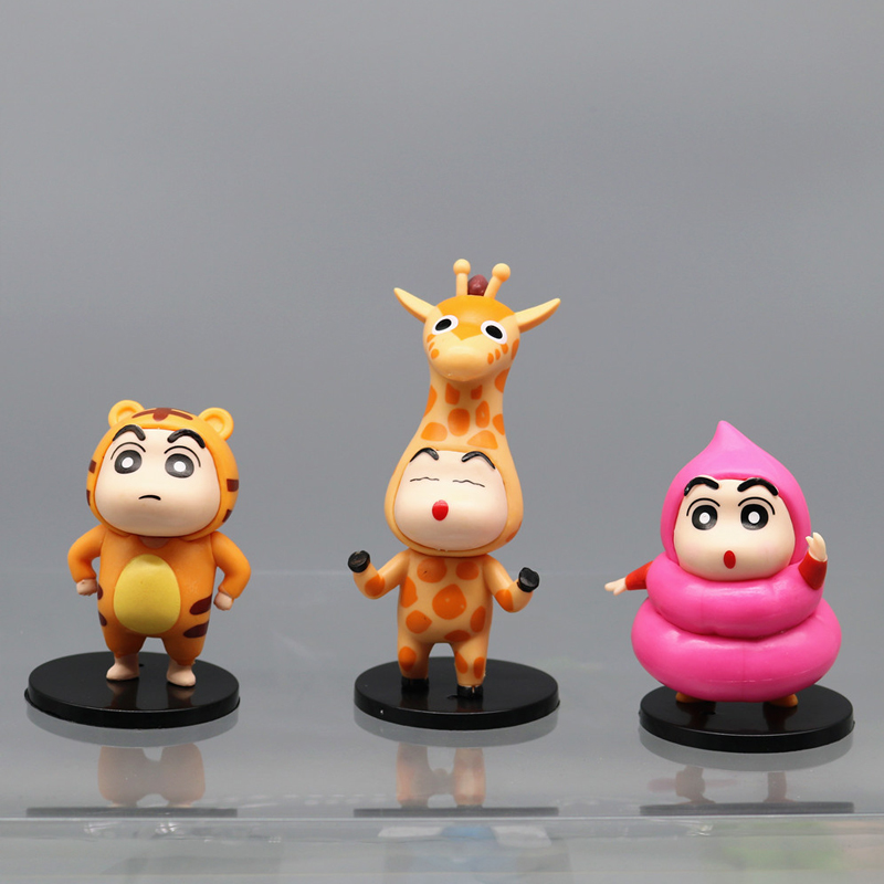 6Pcs/Set Anime Crayon Shin-chan Figure Nohara Shinnosuke Cosplay Frog ...