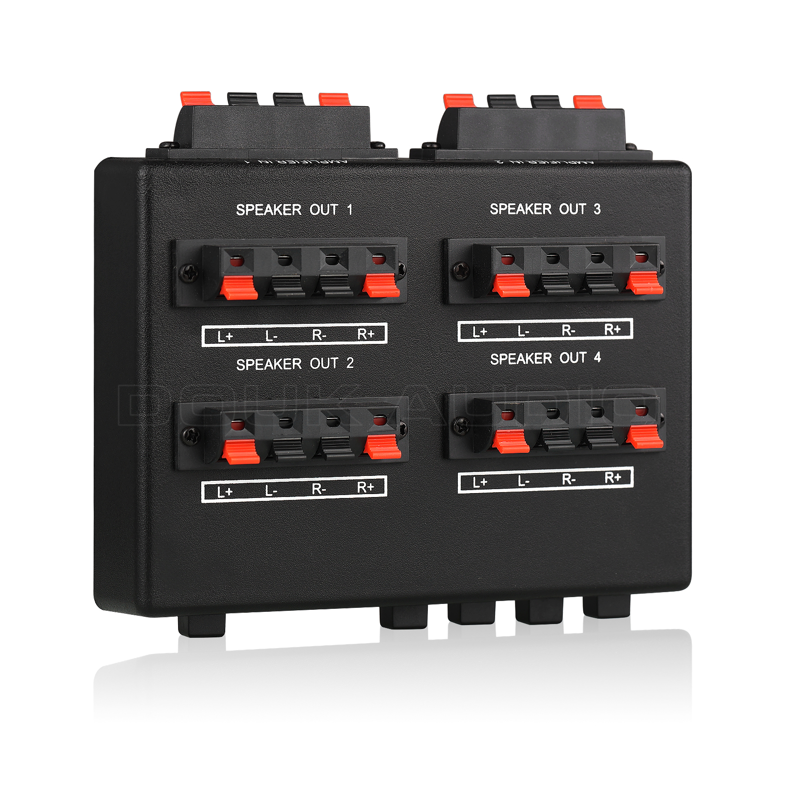 Douk Audio Mini 2-IN-4-OUT Stereo Audio Selector Amplifier Switcher Box ...