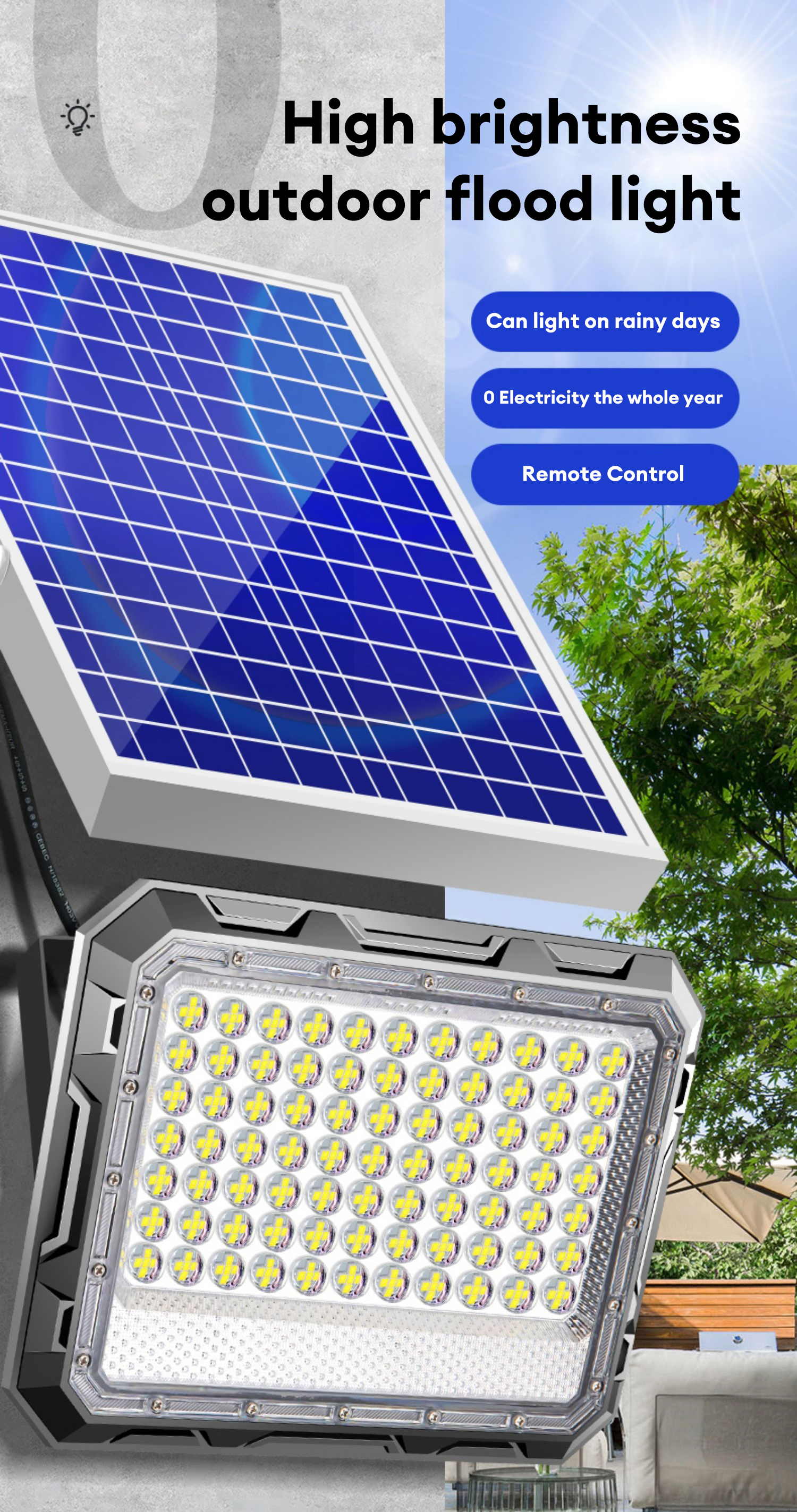 【5 in 1 Lampu Beads】MEM 16000W Lampu Solar Light Outdoor Lighting IP 67 ...