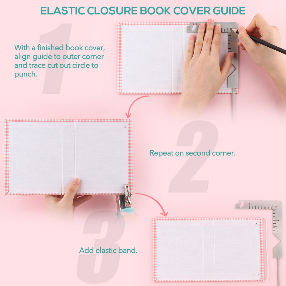 5-in-1 Book Cover Guide Stainless Steel Metal Bookbinding Cover Tool ...