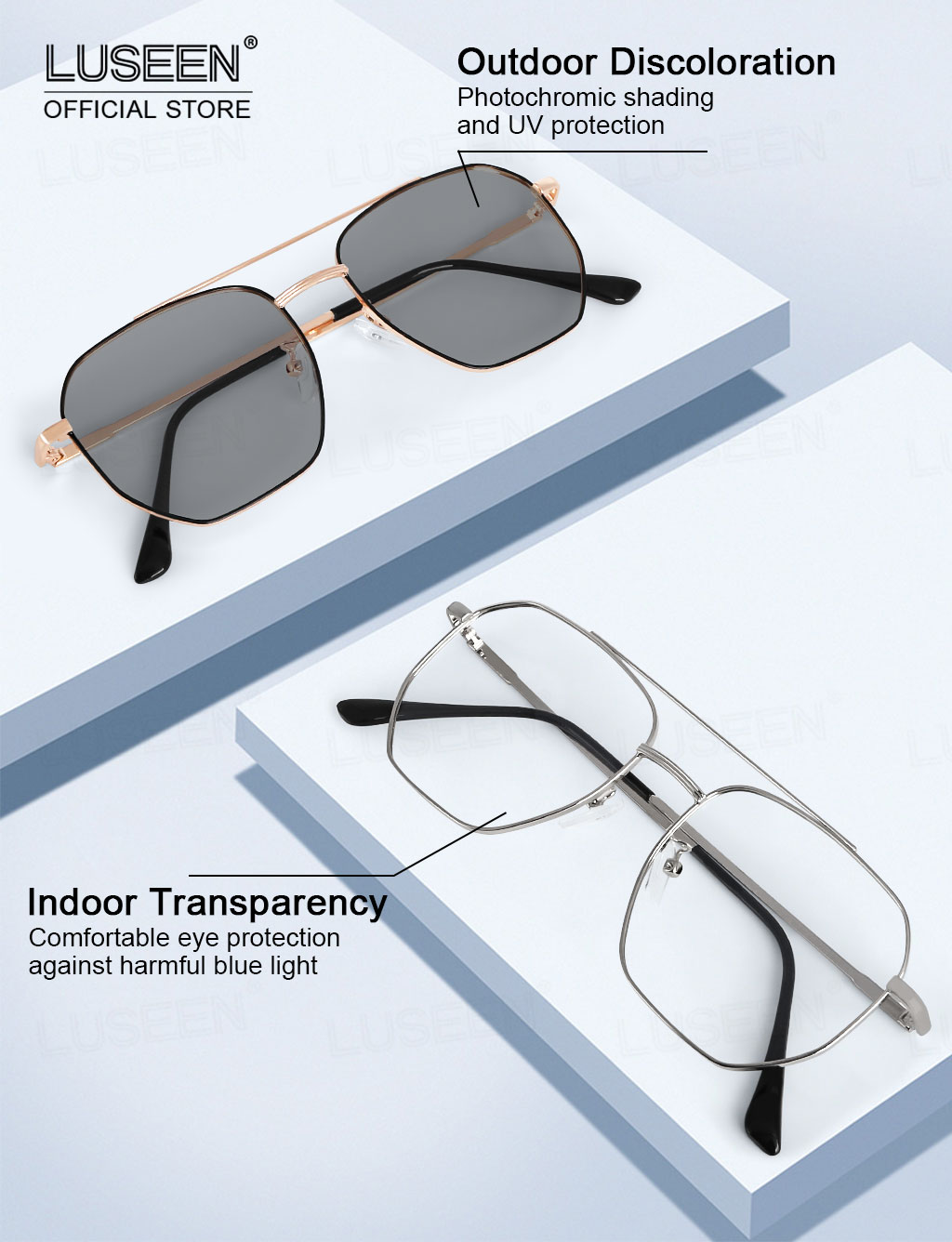 LUSEEN Cermin Mata For Women Replaceable Lens Eyeglasses Frames Unisex ...