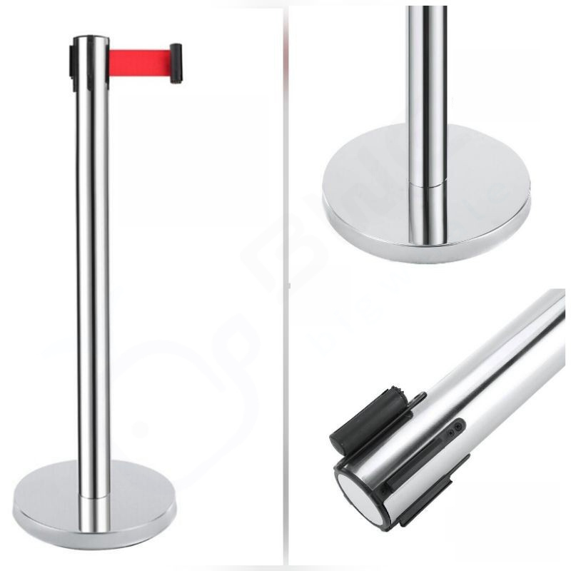 【COD】Stainless Steel Queue Up Stand With 300CM 3 Meter Retractable Belt ...