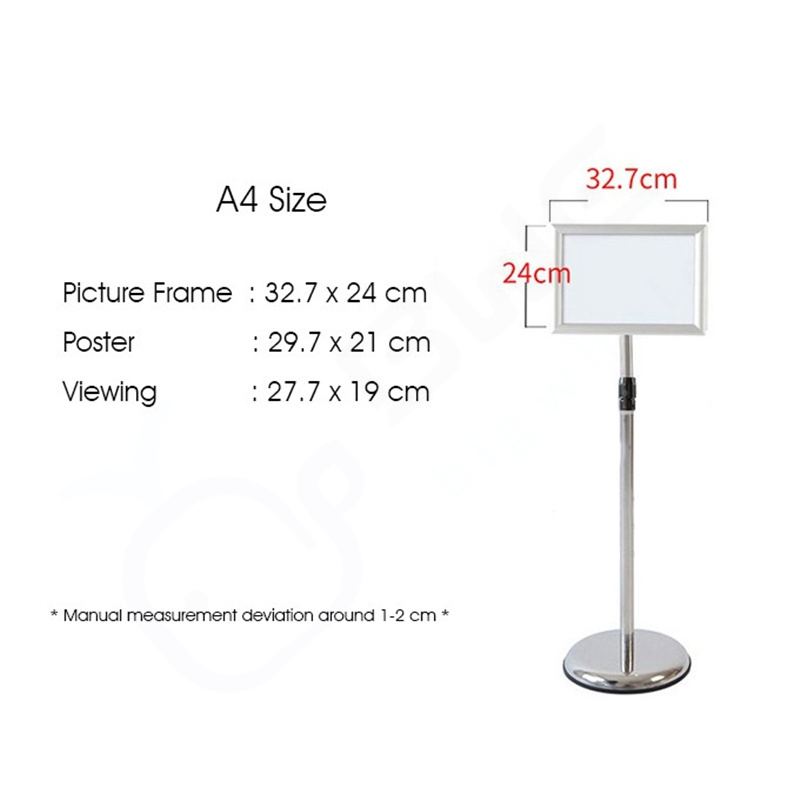 【COD】A3 Display Stand Adjustable Height Round Corner/Right Angle Easy ...
