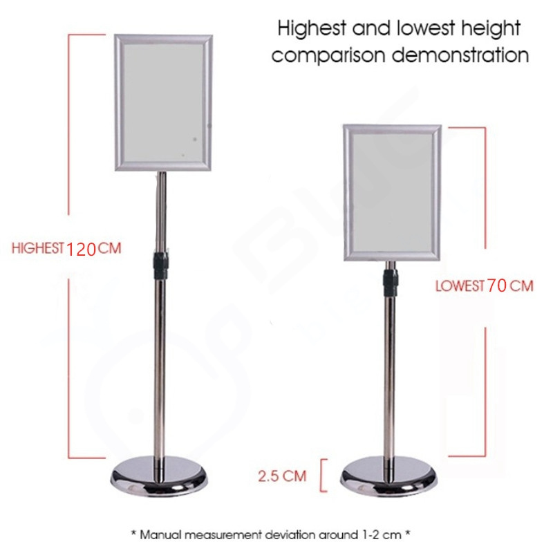 【COD】A3 Display Stand Adjustable Height Round Corner/Right Angle Easy ...
