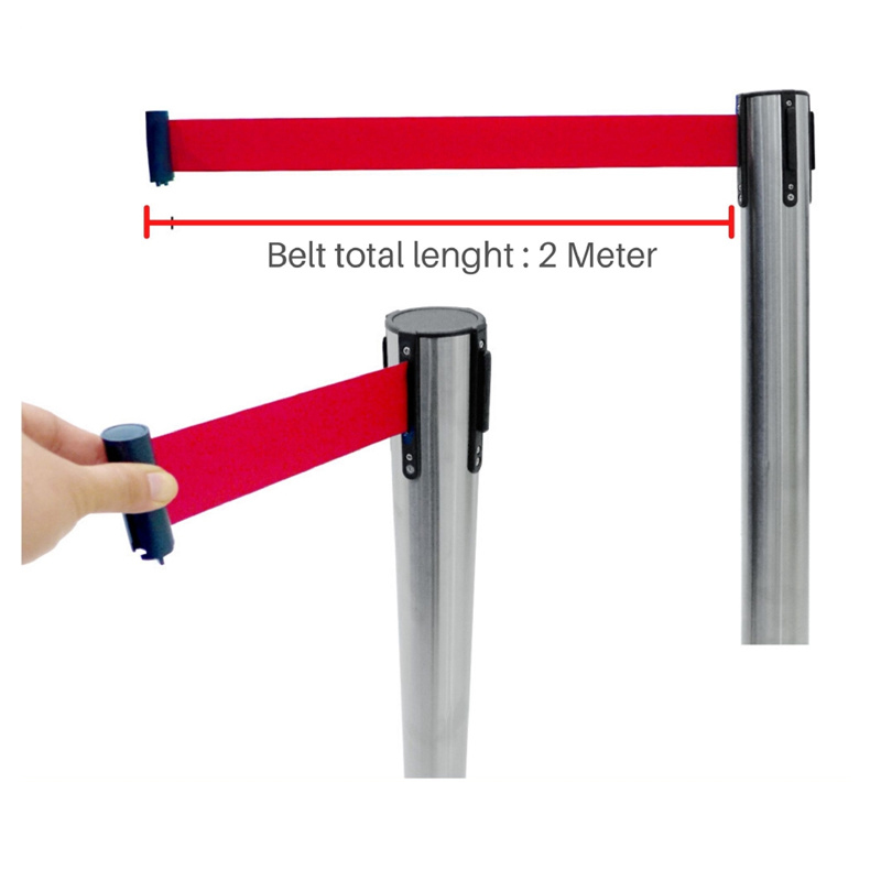【Local shipment】Stainless Steel Queue Up Stand Retractable Belt 2 Meter ...