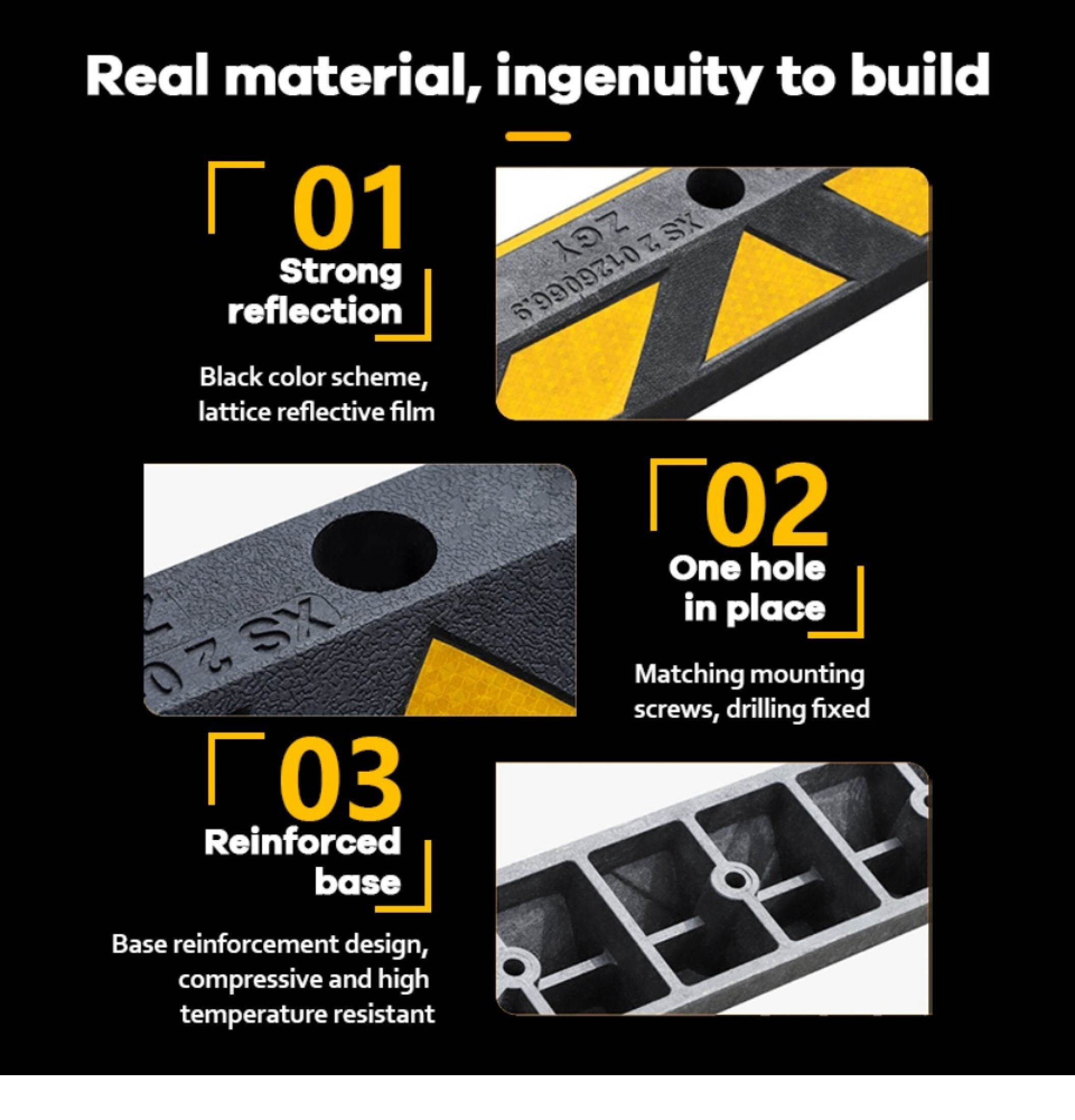 【COD】Rubber-plastic parking space locator 54cm parking space stopper ...