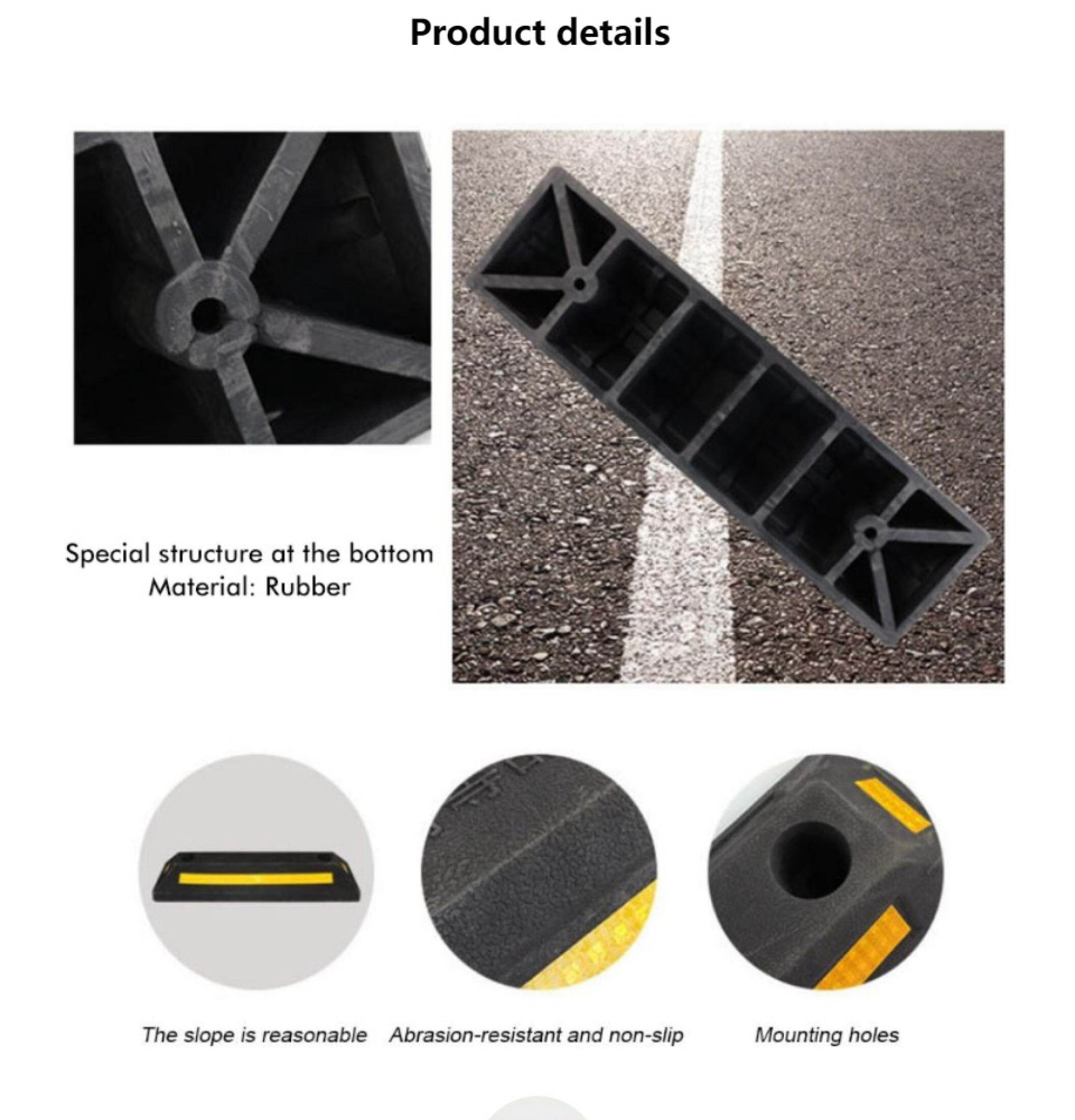 【COD】Rubber-plastic parking space locator 54cm parking space stopper ...