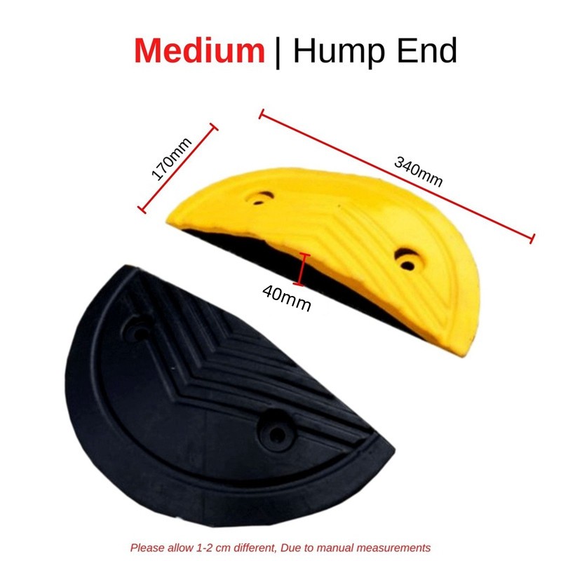 【COD】VEHICLE SAFETY RUBBER ROAD SPEED HUMP ROAD HUMP SPEED BUMP END CAP ...