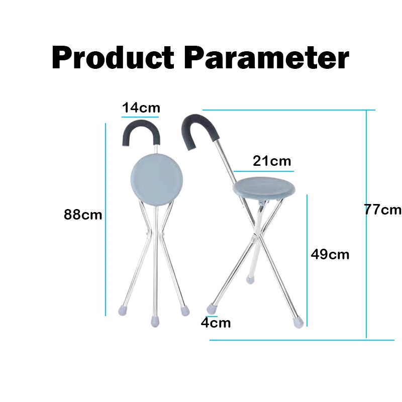 【Fast Delivery】Kerusi Solat Portable Light Weight Folding Crutches Cane ...
