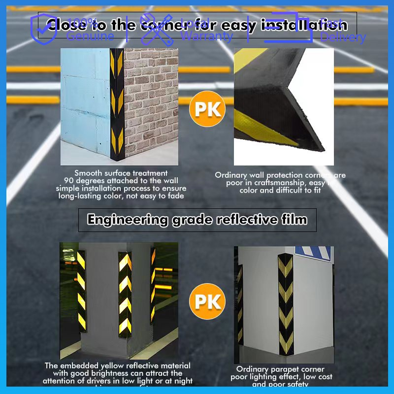 【Local shipment】WALL RUBBER CORNER GUARD PROTECTOR WITH REFLECTIVE FOR ...