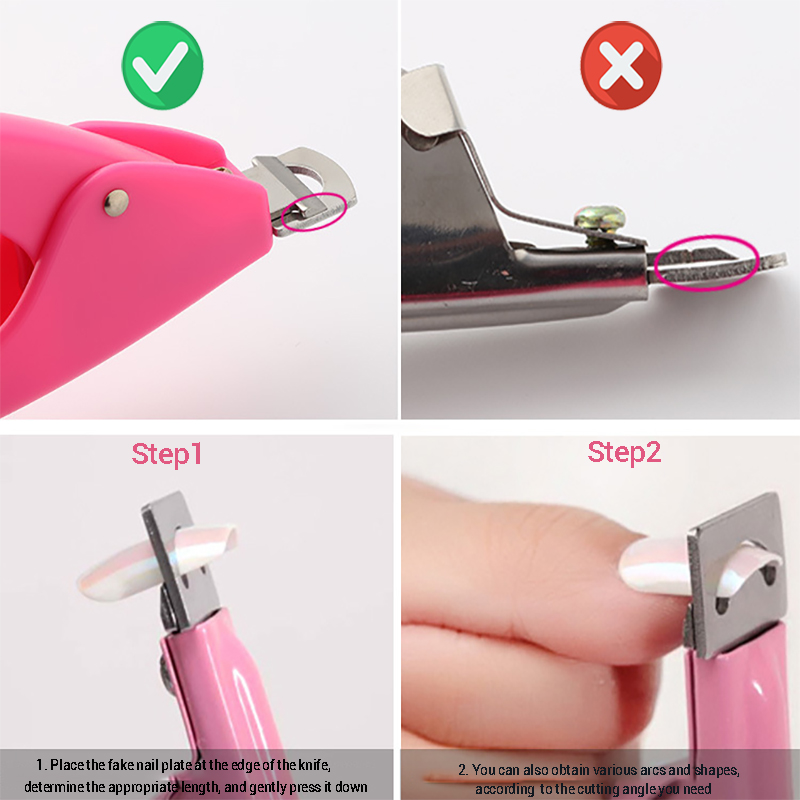 Nail Edge Cutter Fake Nail Tips Clipper U-shaped Scissor False Nail Art ...