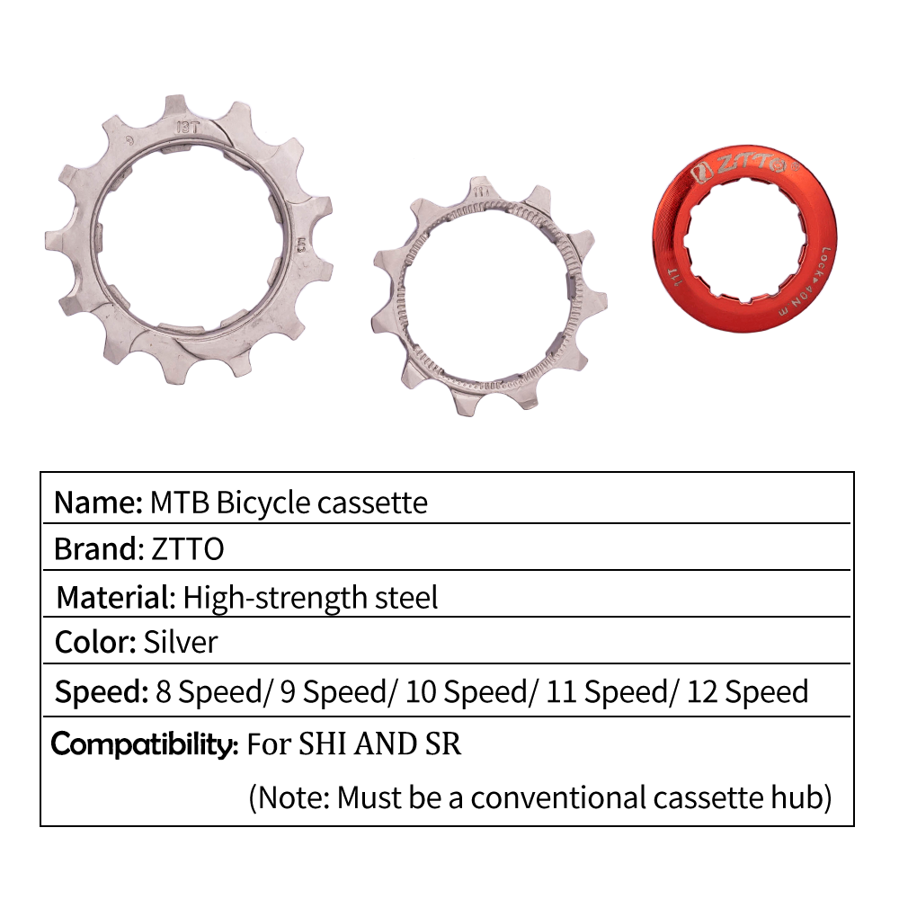 ZTTO MTB Cogs Road Bike Cassette 8/9/10/11/12 Speed Freewheel 8-12S 23 ...