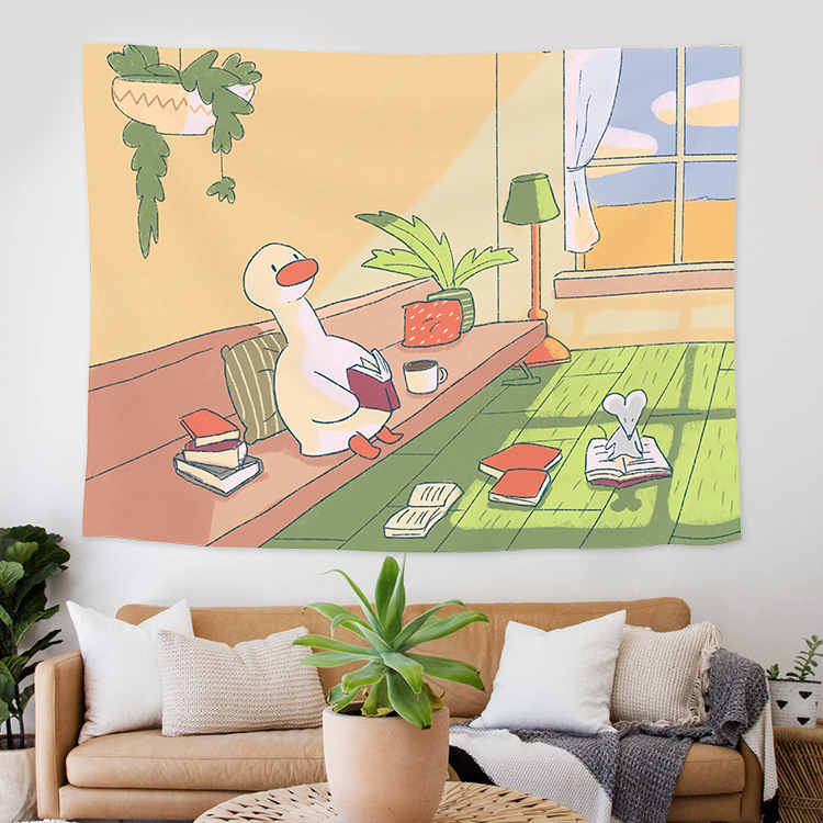 Customize Cartoon Duck Wall Hanging Tapestry 200*150cm Large Sofa ...