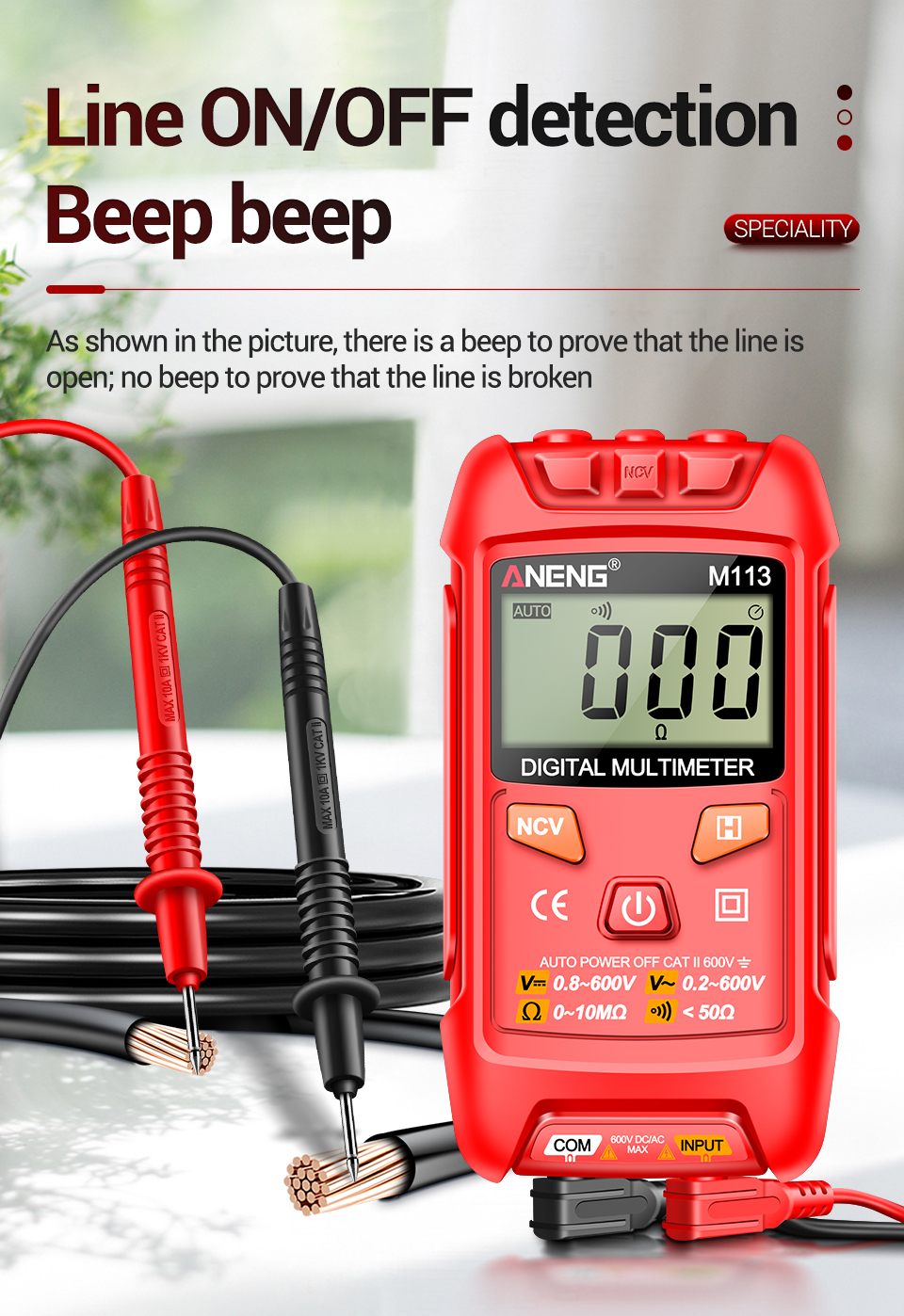 ANENG M113 Pocket Portable Multímetro Tester 1999 Counts Mini ...