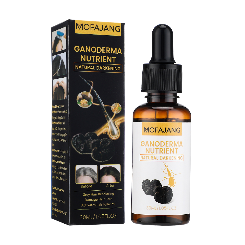 Black Ganoderma Lucidum Gray Hair Liquid,Anti-Greying Hair Serum, DARKA ...